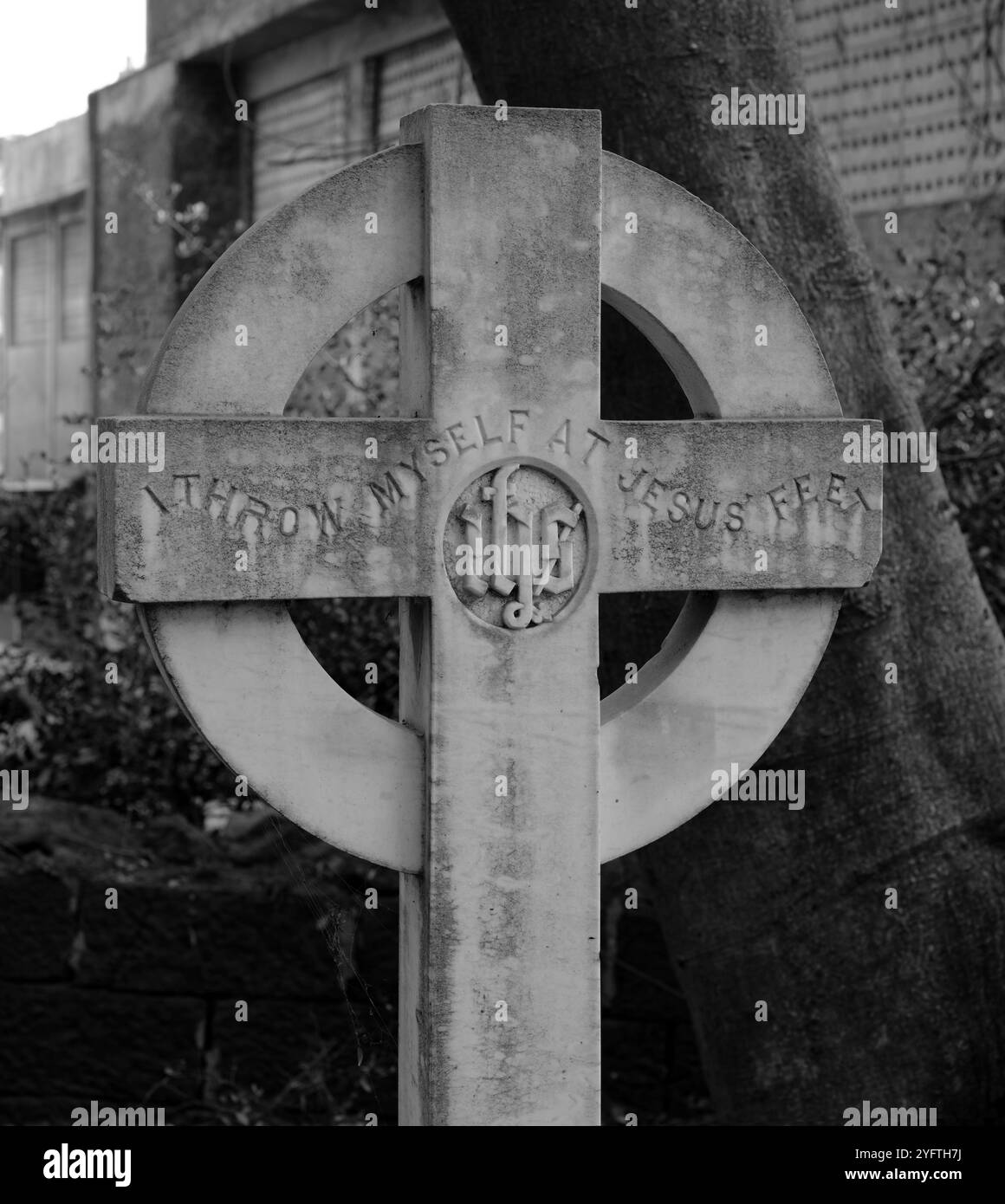 Old christian marble cross Black and White Stock Photos & Images - Alamy
