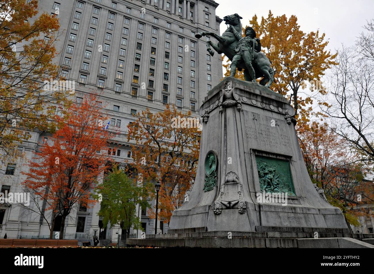 The Boer War memorial in Montreal's Dorchester Square stands near the ...