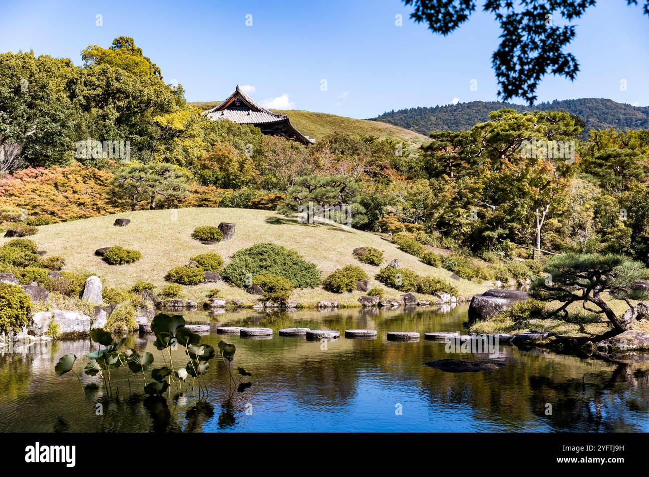 Isuien Garden, traditional japanese garden in Nara, Japan. © Giorgia De ...
