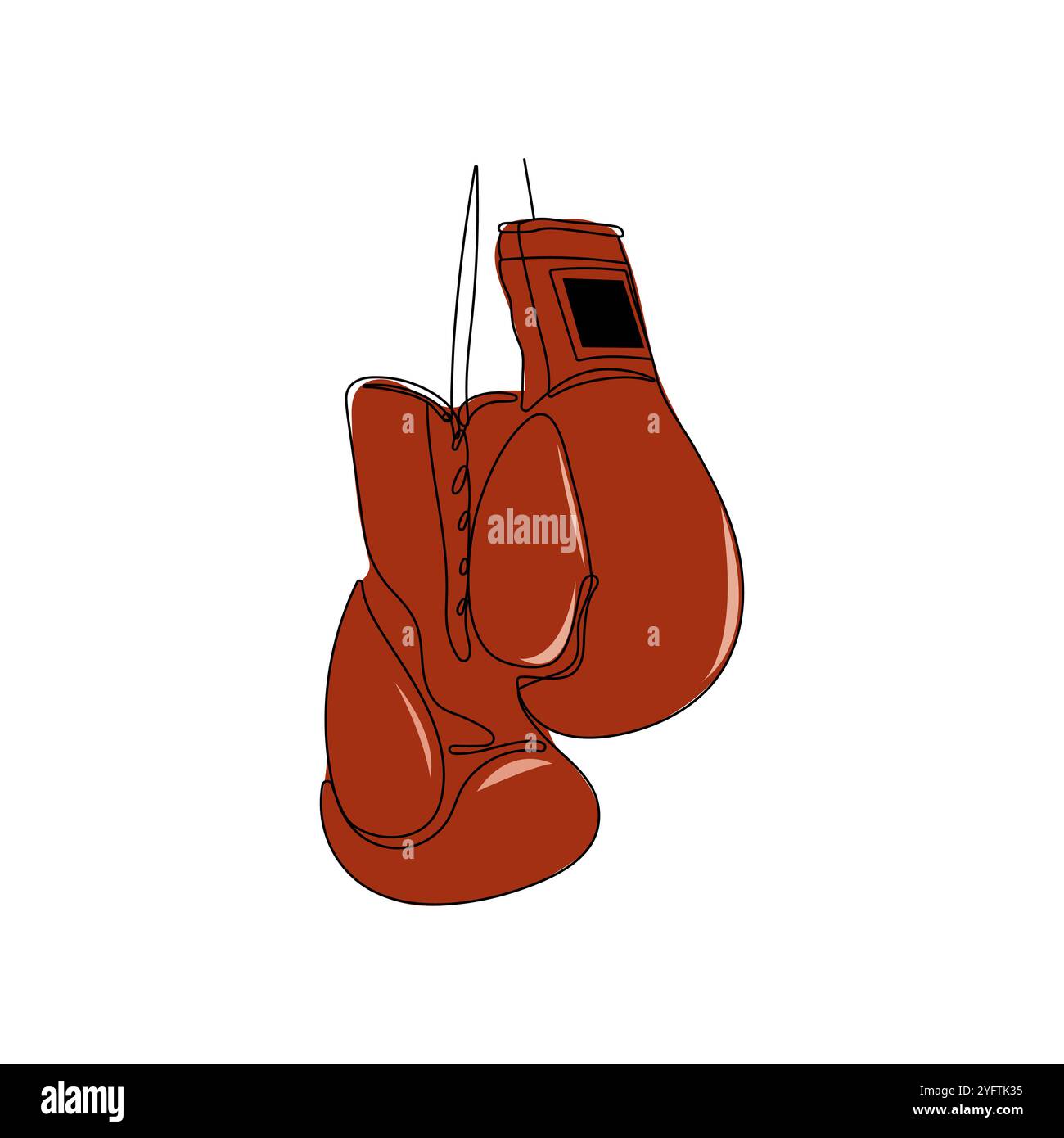 Pair of boxing gloves. One continuous line drawing. Fitness stuff ...