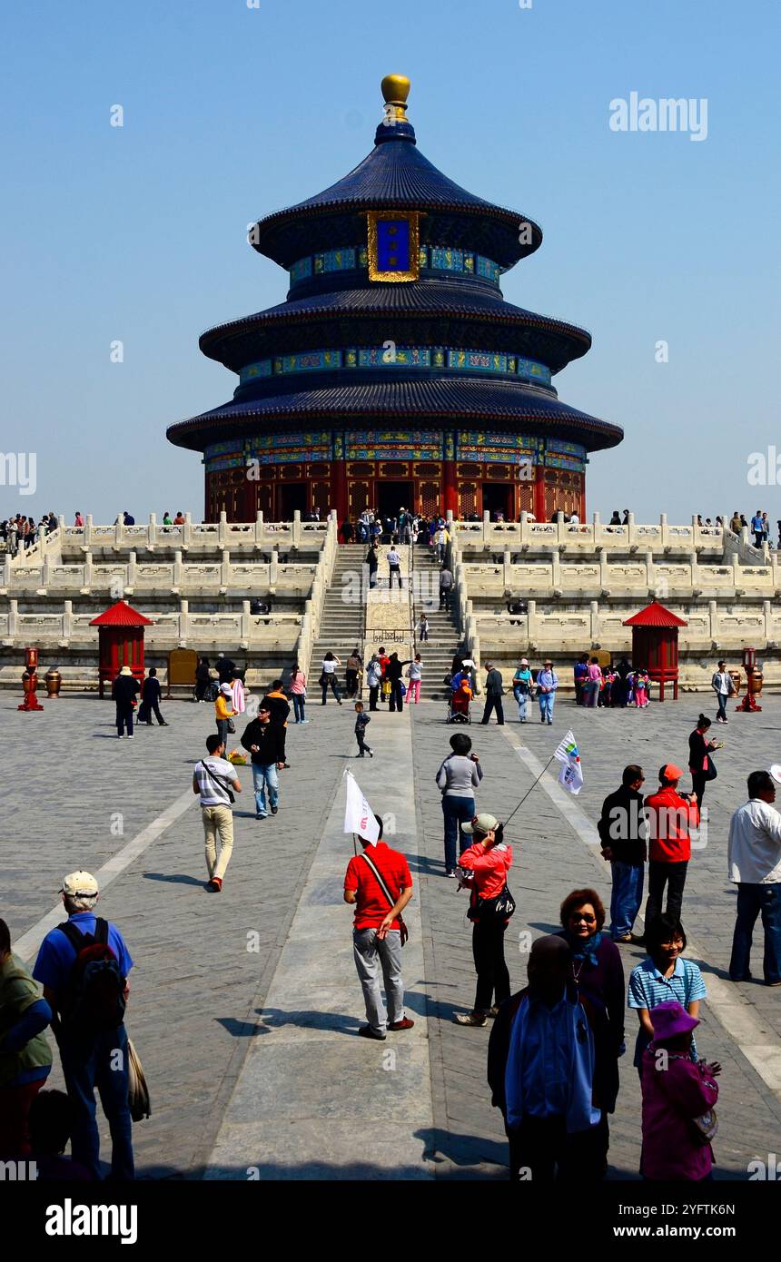 The triple-roofed building of the Hall of Prayer for Good Harvests in ...