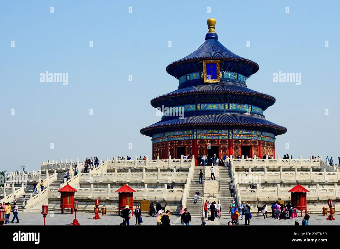 The triple-roofed building of the Hall of Prayer for Good Harvests in ...
