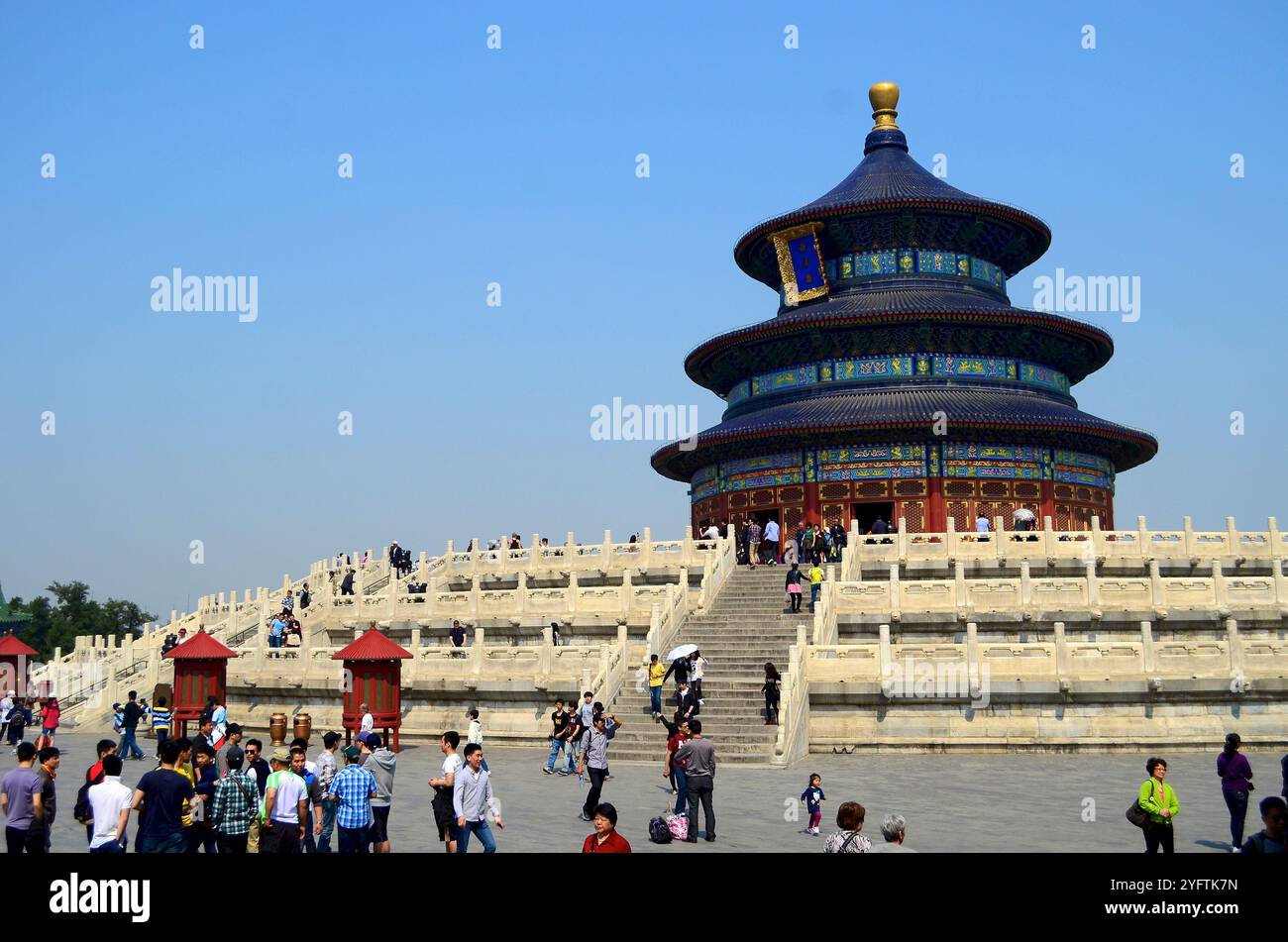 The triple-roofed building of the Hall of Prayer for Good Harvests in ...