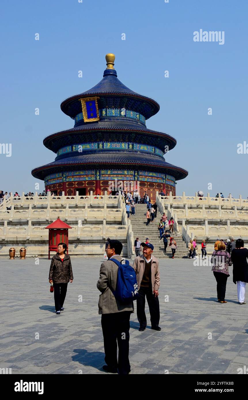 The triple-roofed building of the Hall of Prayer for Good Harvests in ...