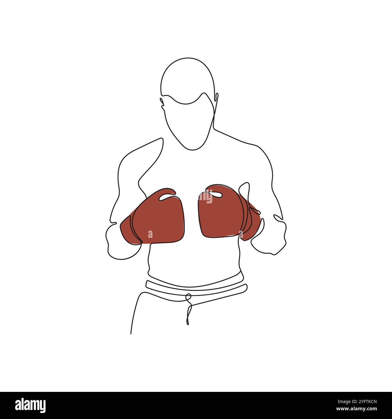 Sporty man boxer. One continuous line drawing. Athlete wearing boxing ...