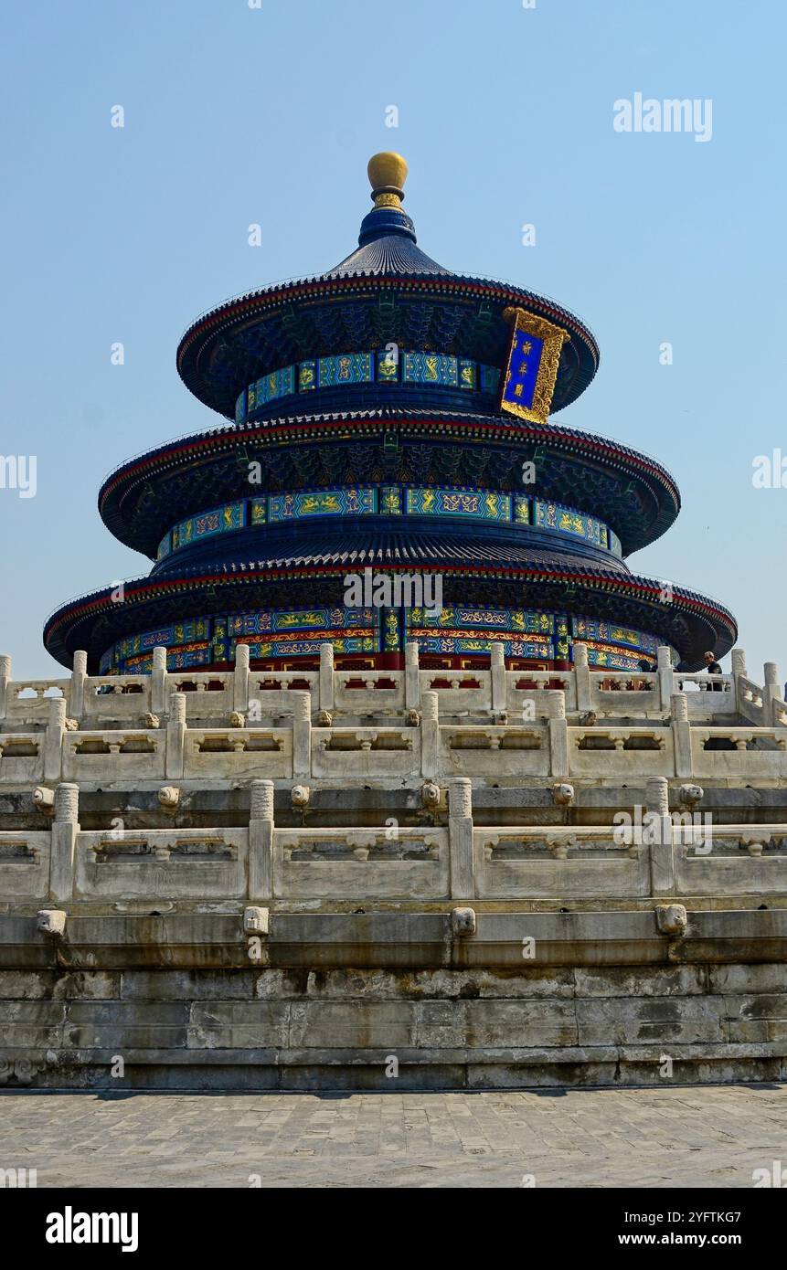 The triple-roofed building of the Hall of Prayer for Good Harvests in ...
