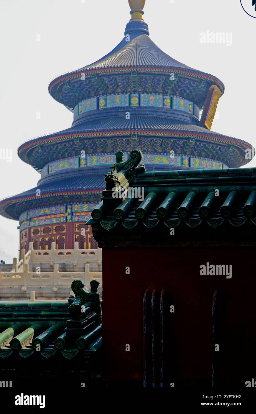 The triple-roofed building of the Hall of Prayer for Good Harvests in ...