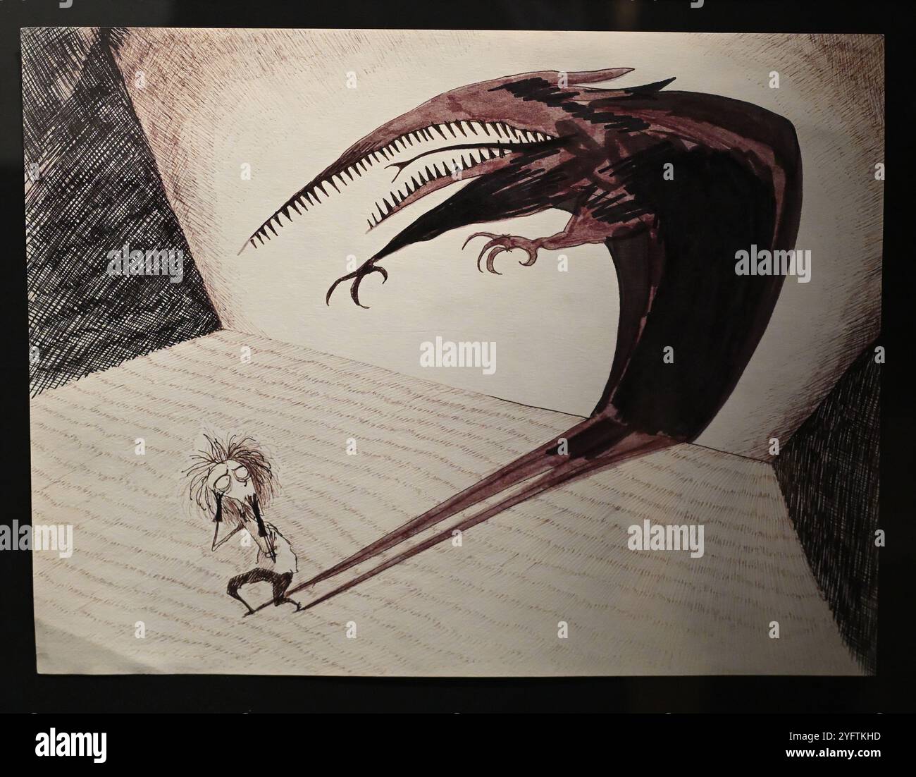 A storyboard sketch for the film short Vincent 1982 by Tim Burton Stock ...