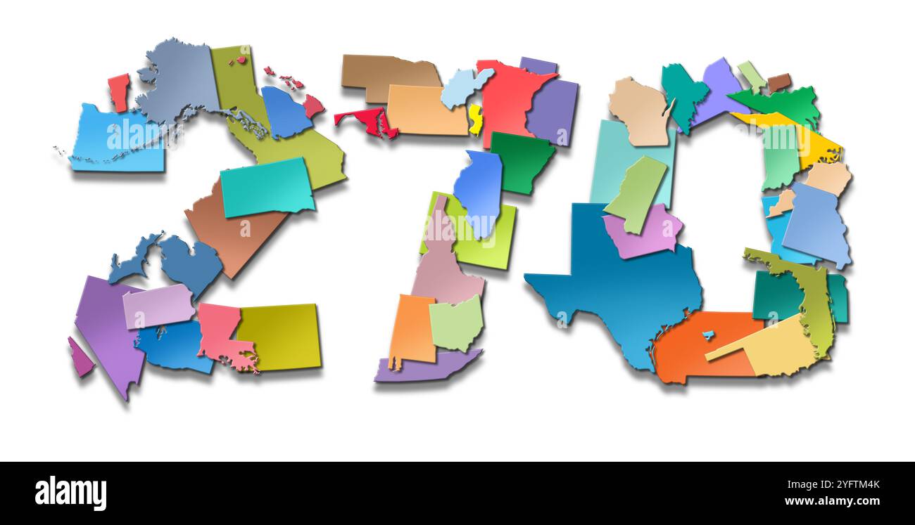 270 Electoral college Votes as a simple majority to win the American ...