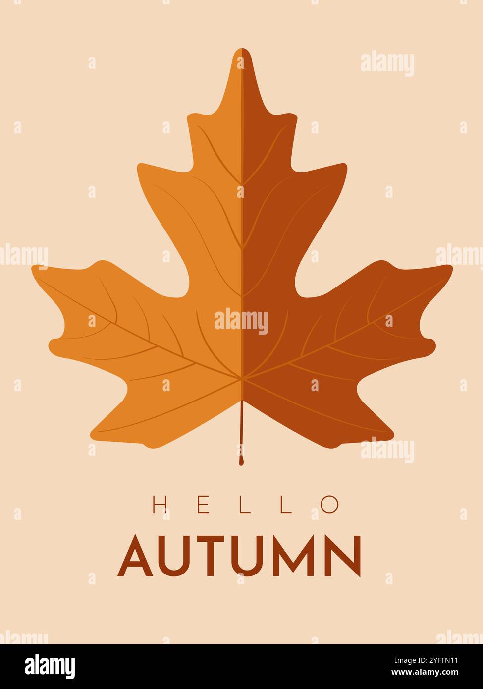 Happy Autumn banner background with fall leaves illustration Stock ...