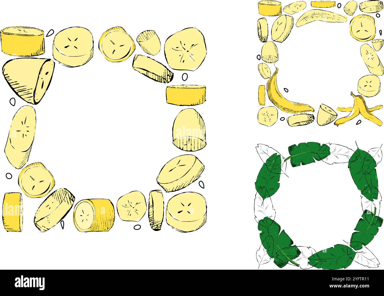 Banana leaf templates Stock Vector Images - Alamy