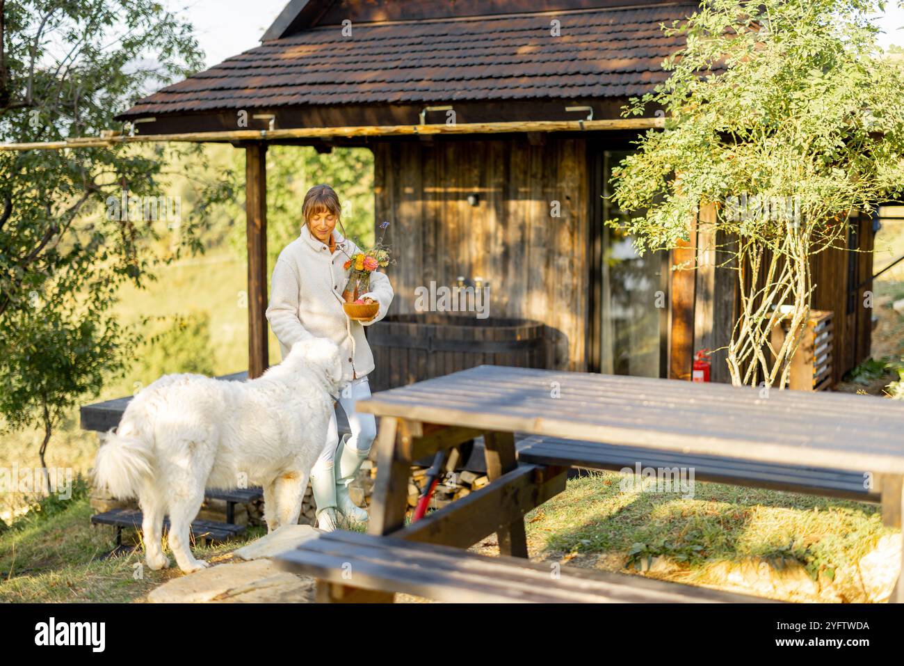 Decorating Countryside Table Stock Photo - Alamy