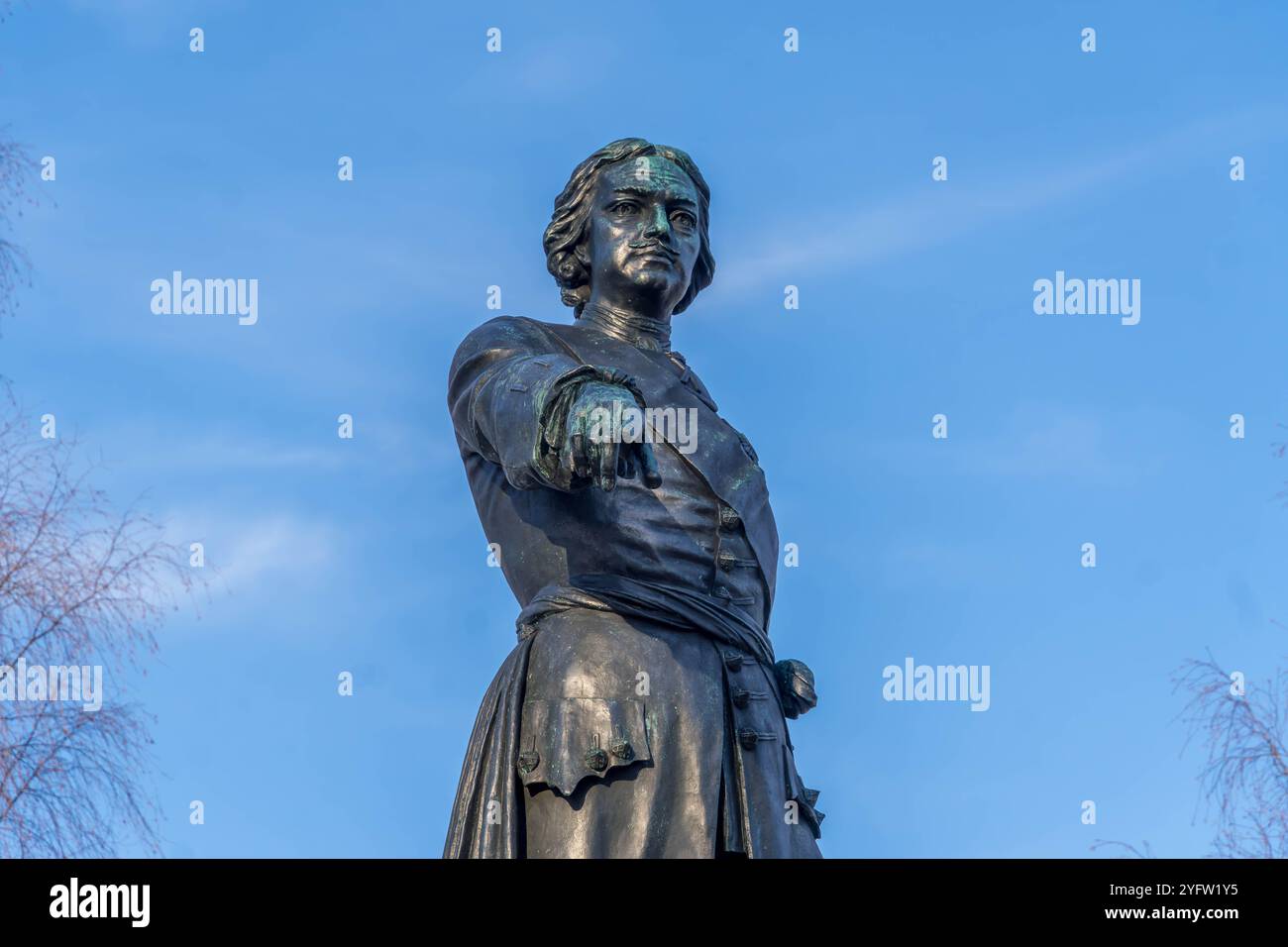 The monument of Petr the Great, a Russian emperor in Petrozavodsk ...