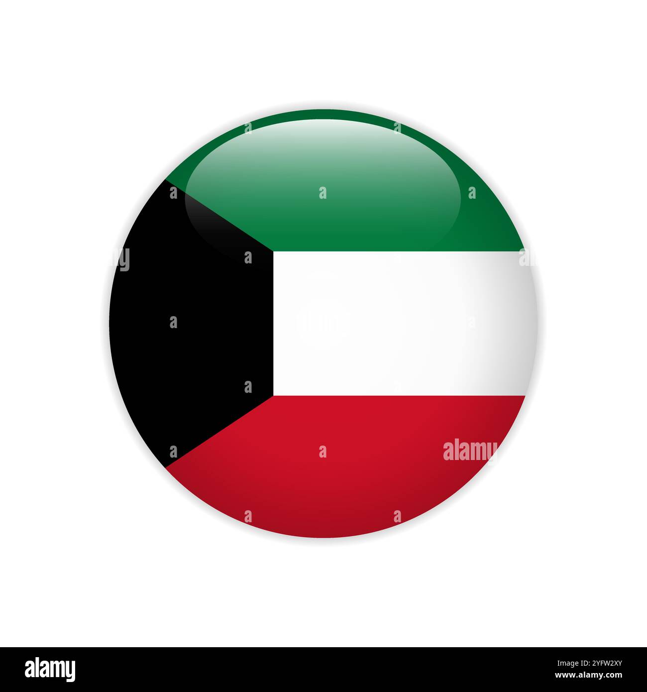 Kuwait flag on button Stock Vector Image & Art - Alamy