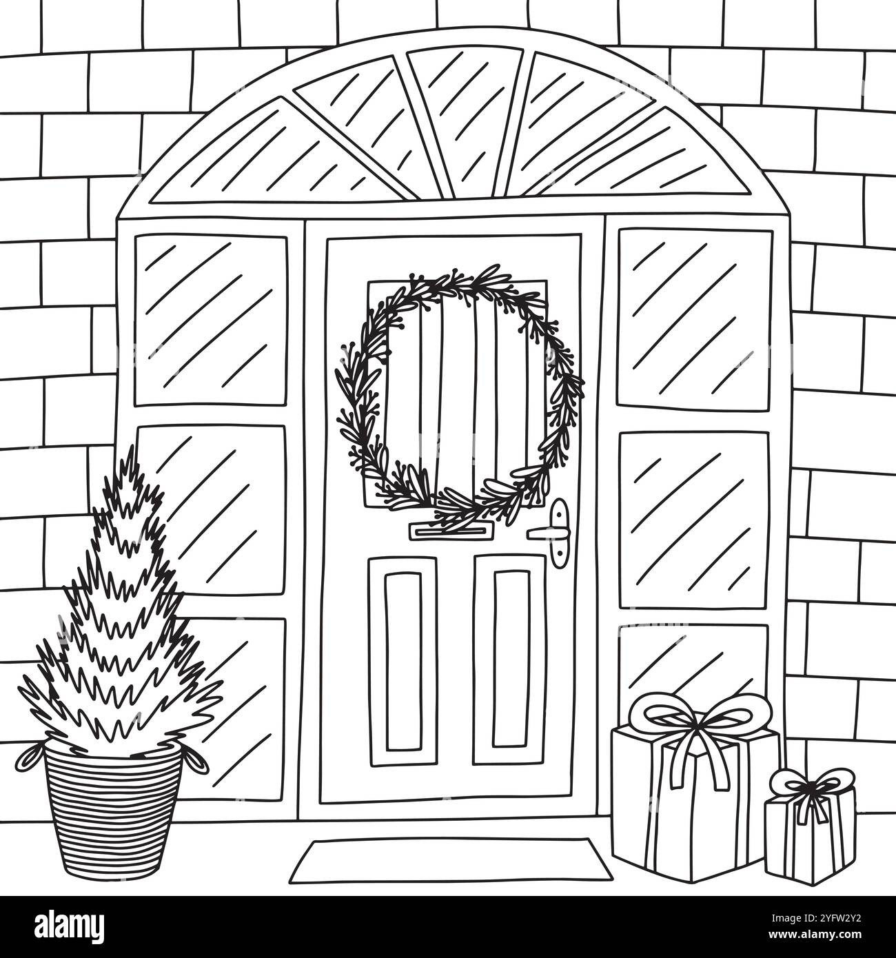 Wooden house coloring page vector hi-res stock photography and images ...