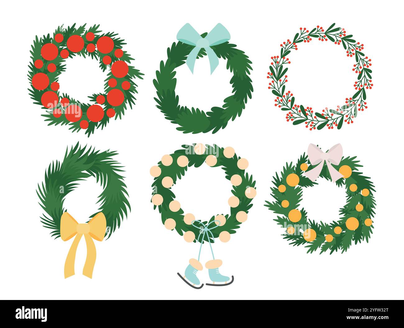 Round frame christmas tree Stock Vector Images - Alamy
