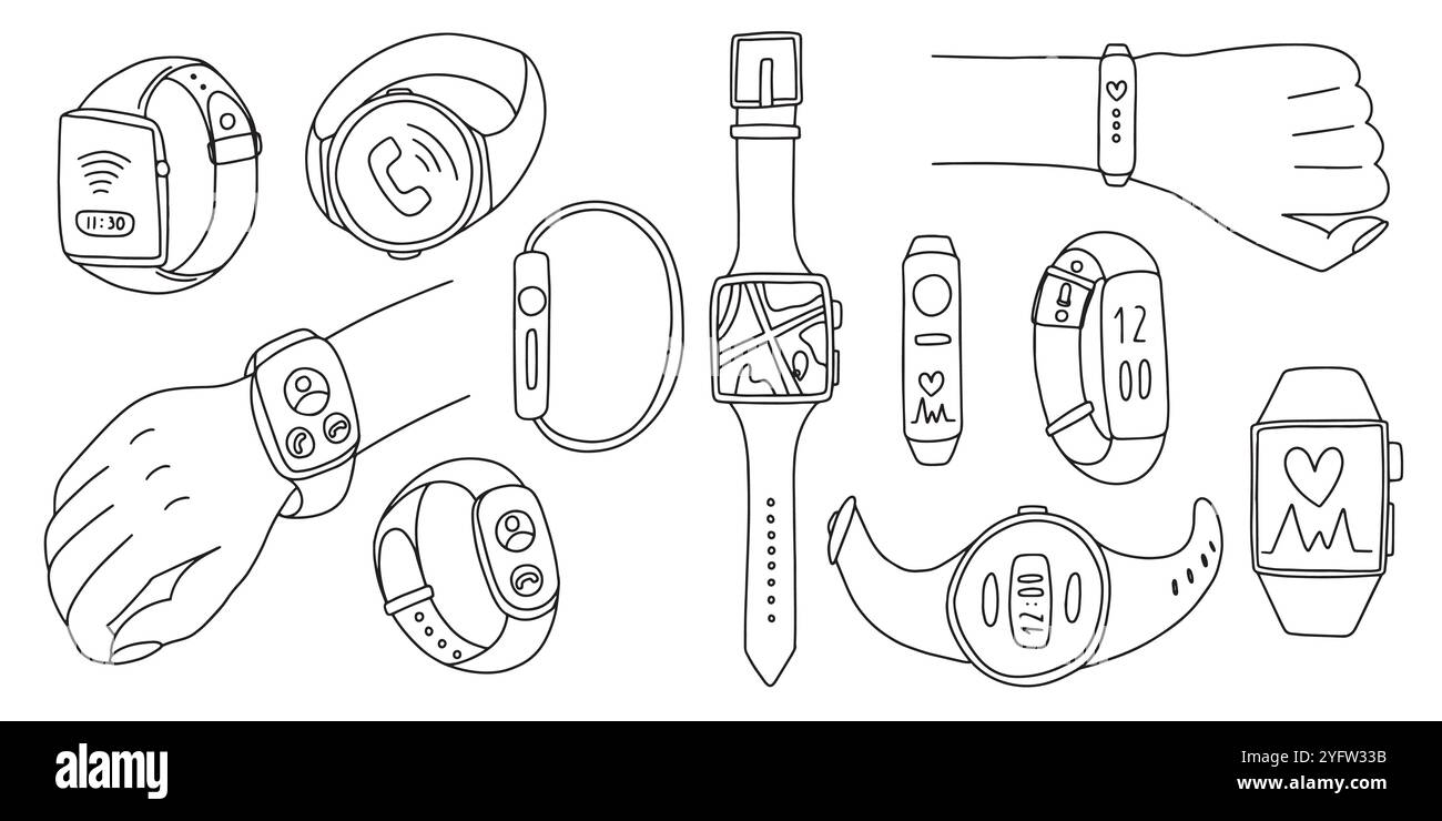 Watches on wrist Stock Vector Images - Alamy