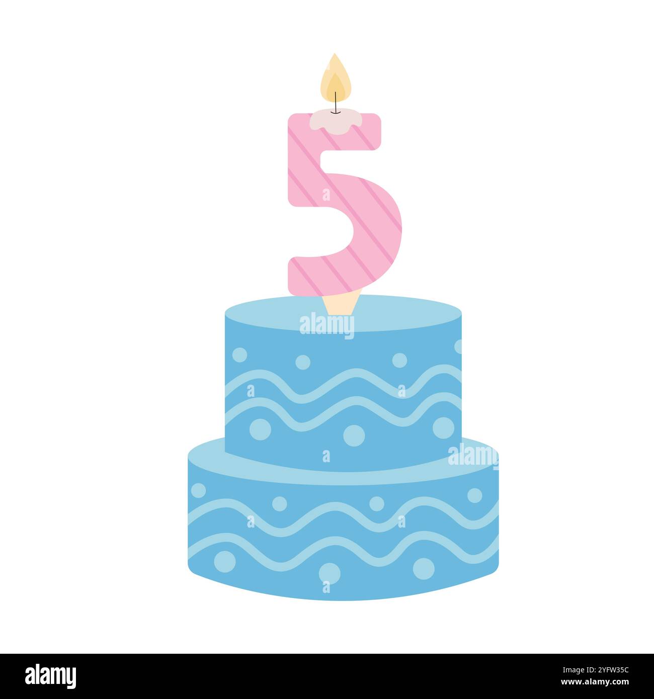 Two tier birthday cake for the party vector color illustration hi-res ...