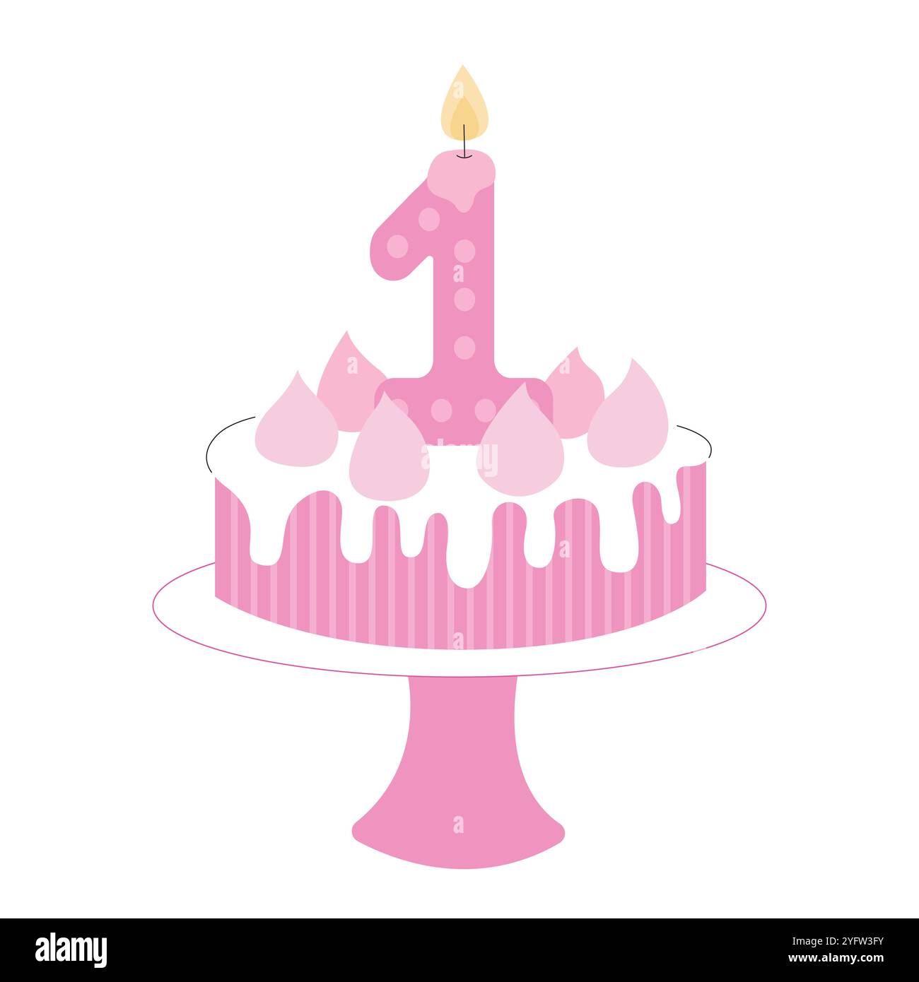 First year baby cake Stock Vector Images - Alamy