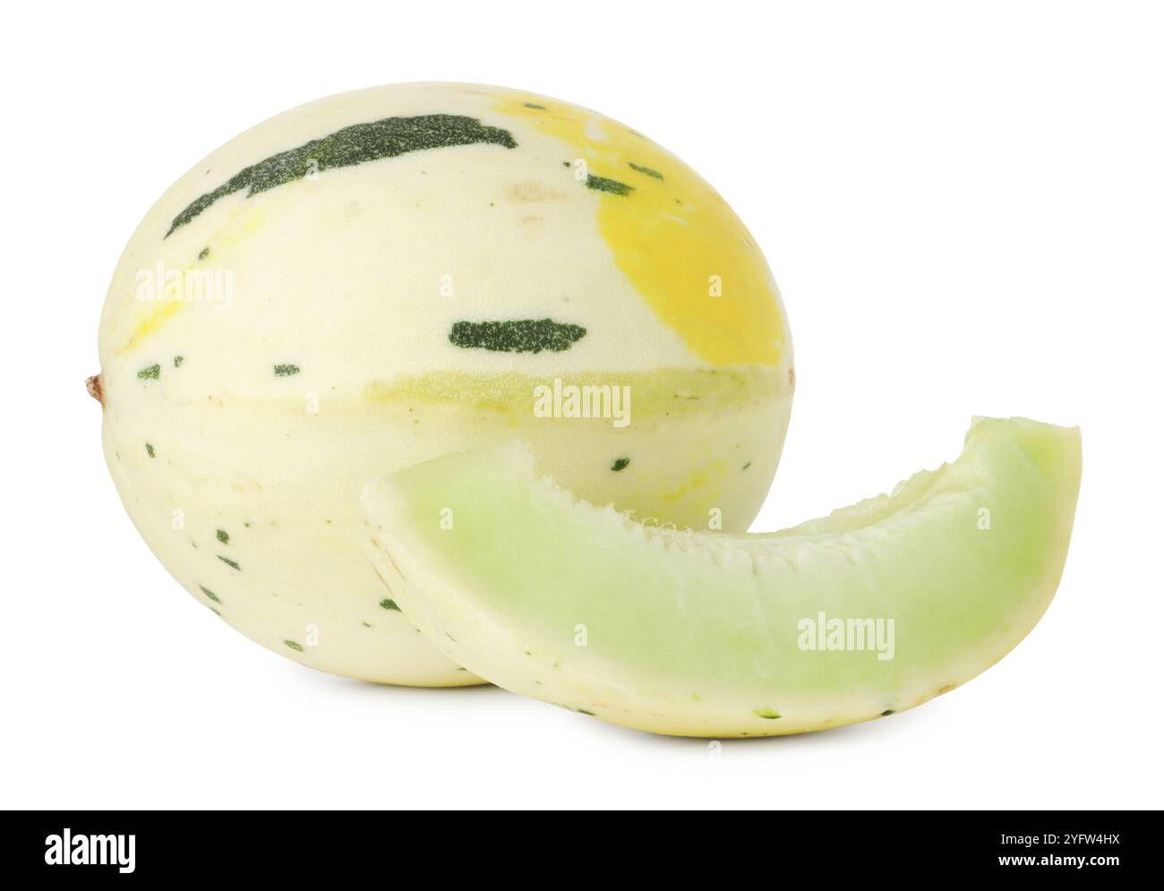 Whole and cut fresh ripe melons isolated on white Stock Photo - Alamy