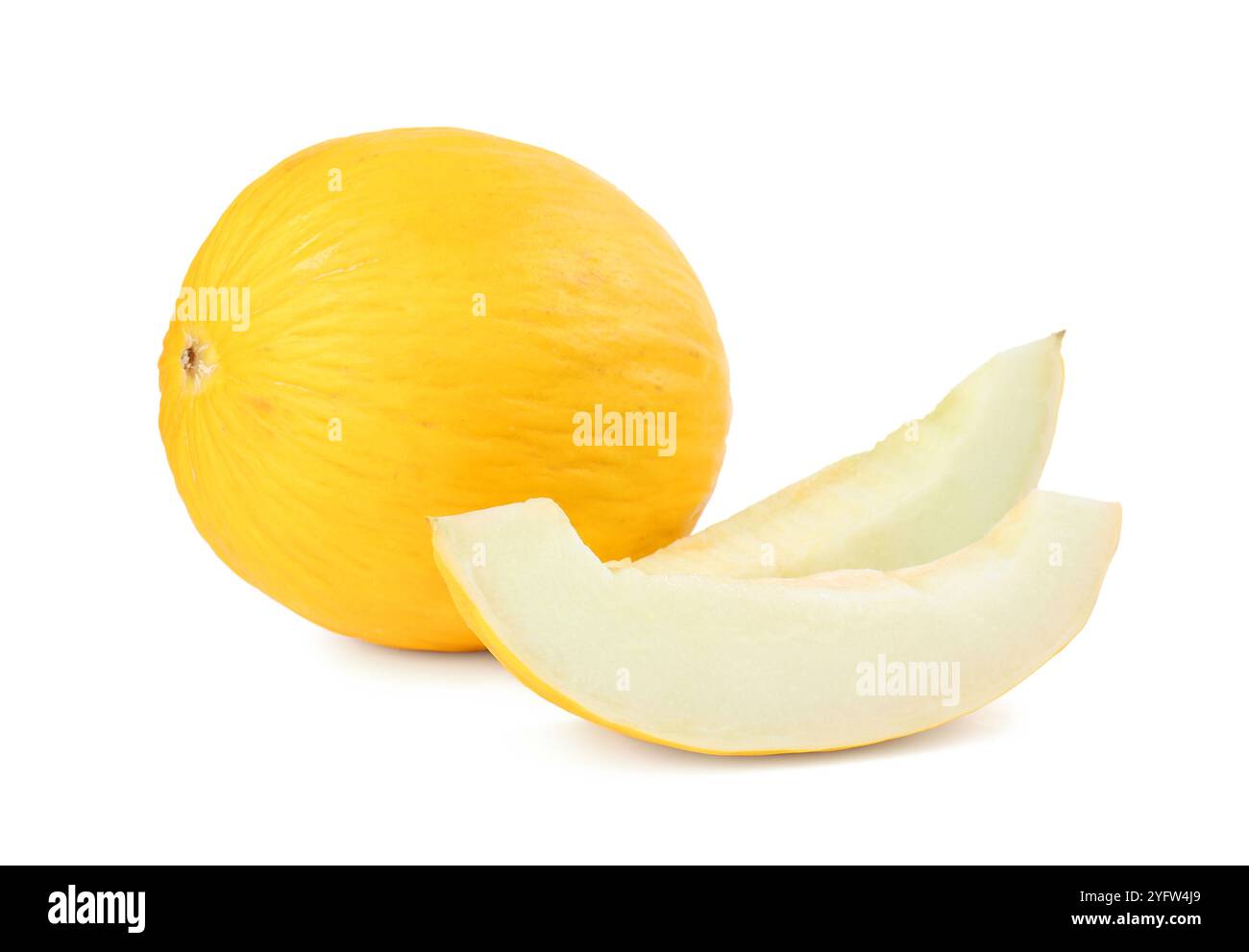 Whole and cut ripe melons isolated on white Stock Photo - Alamy