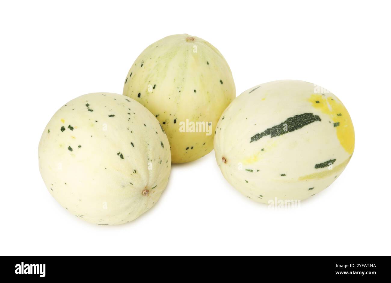 Three fresh ripe melons isolated on white Stock Photo - Alamy