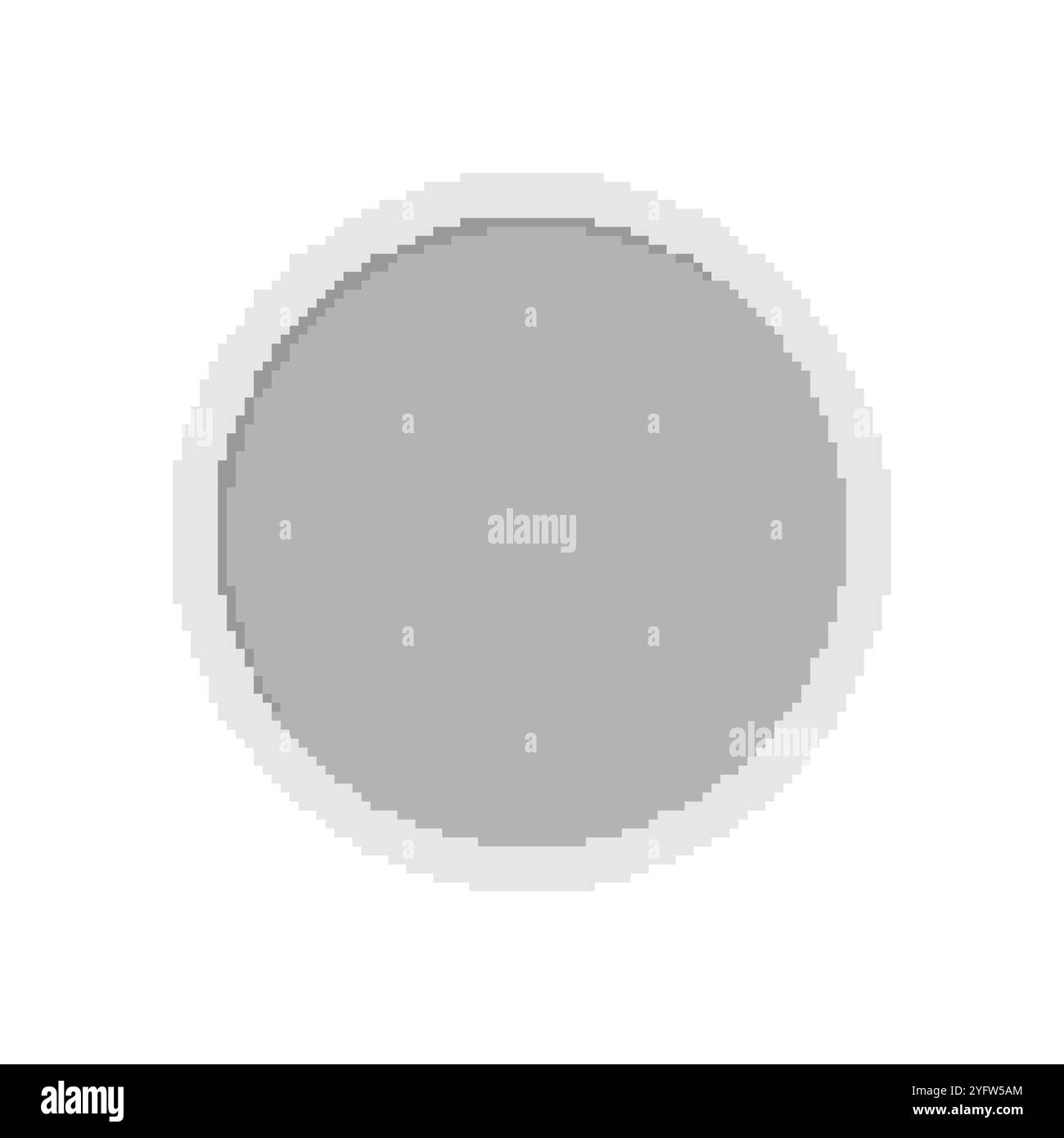 Pixel Art Silver Empty Coin Icon. 8-bit Retro Video Game Style. Blank ...