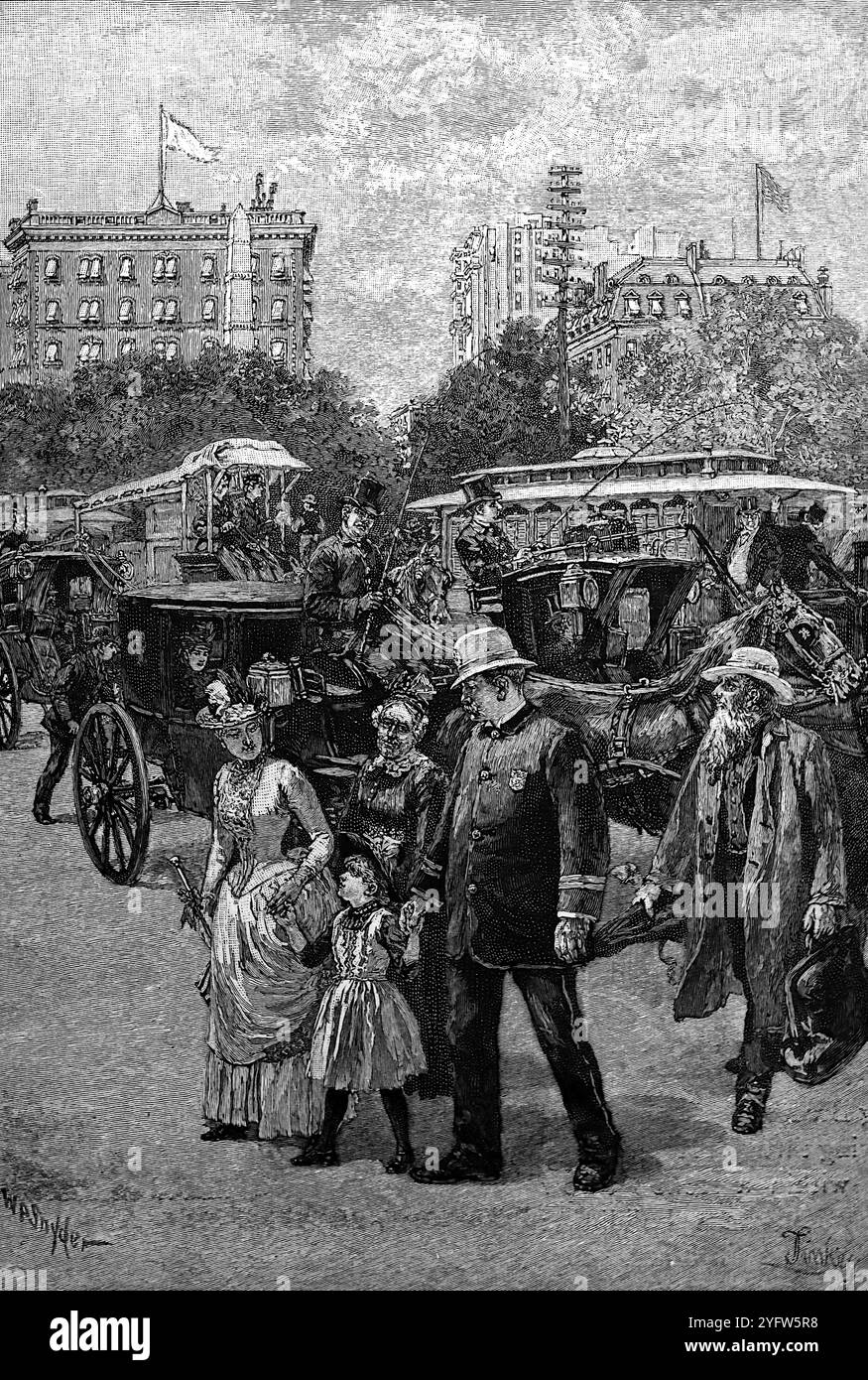 A member of the “Broadway Squad” (a police unit, helping pedestrians ...