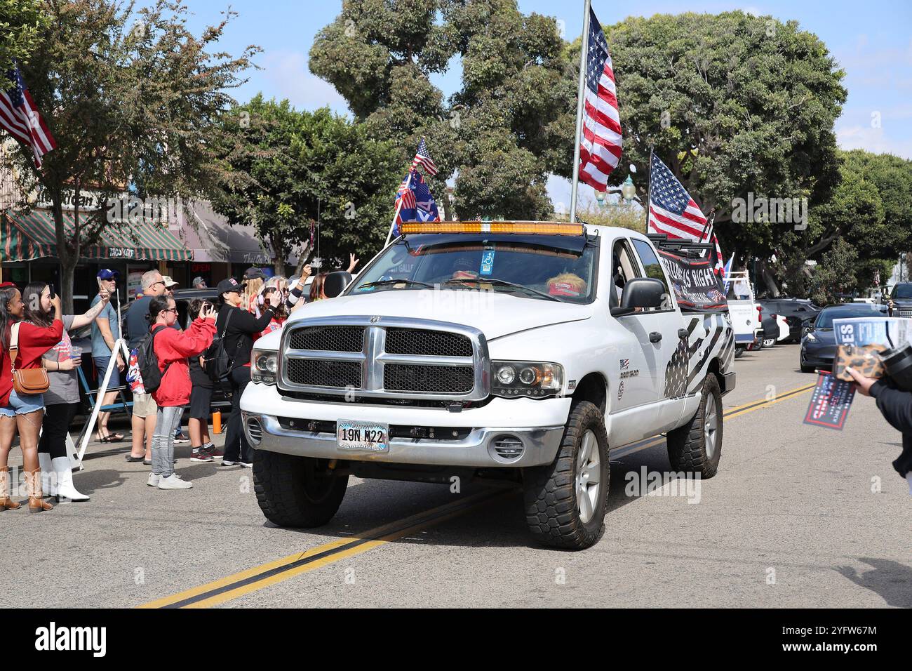 November 2, 2024, Seal Beach, California, USA: Supporters in their ...
