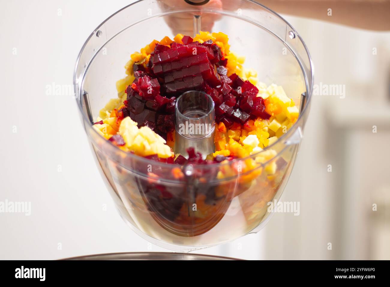 Food processor mixing chopped ingredients hi-res stock photography and ...