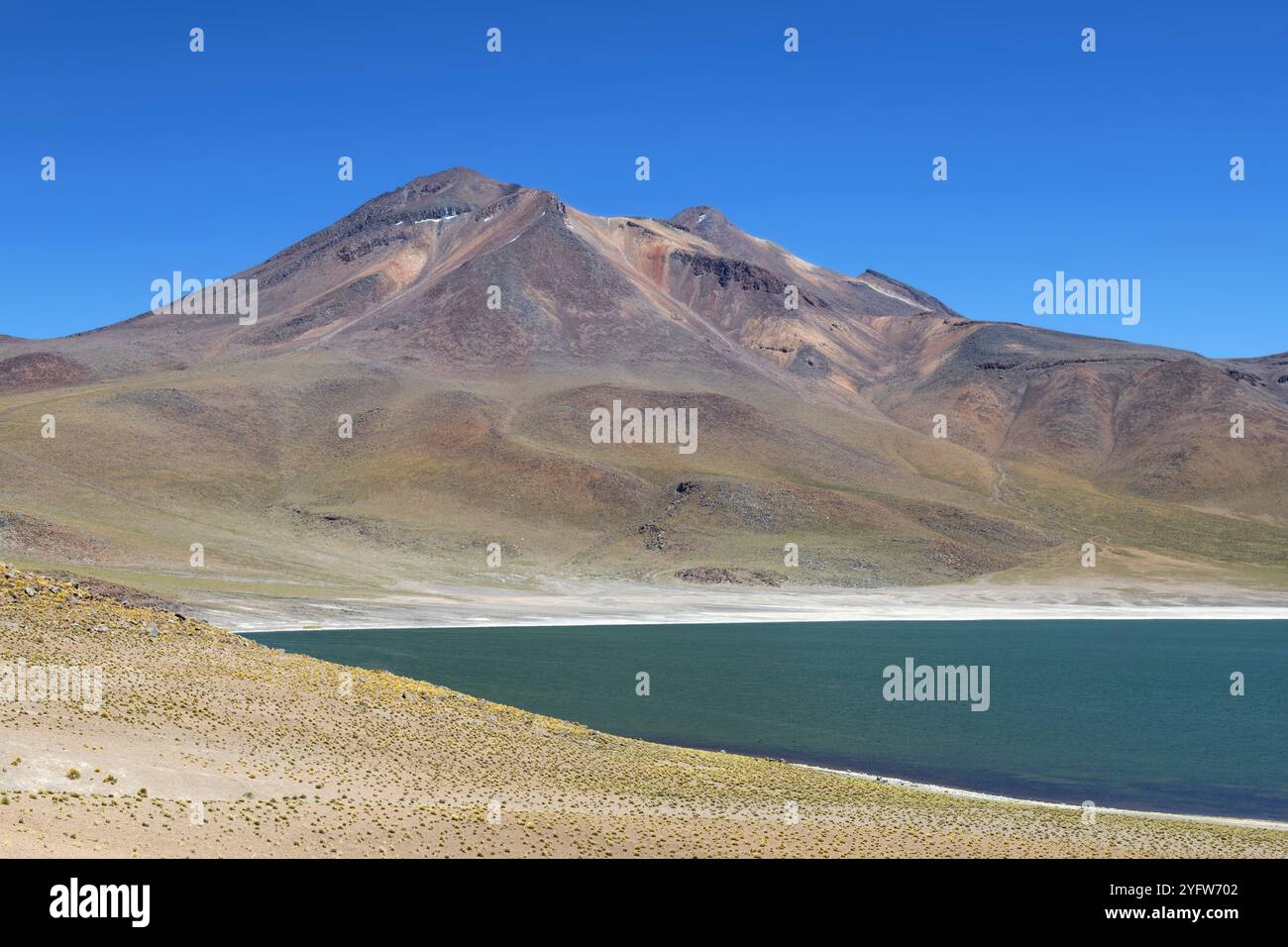 Laguna Miñiques below the mountain Miñiques in Chile Stock Photo - Alamy