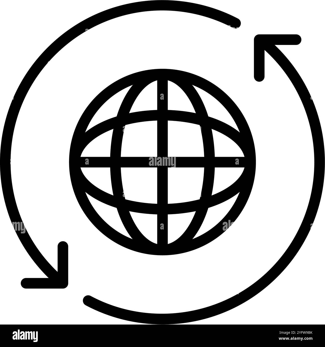 Globe icon. Global communications line sign. World icons, such as ...