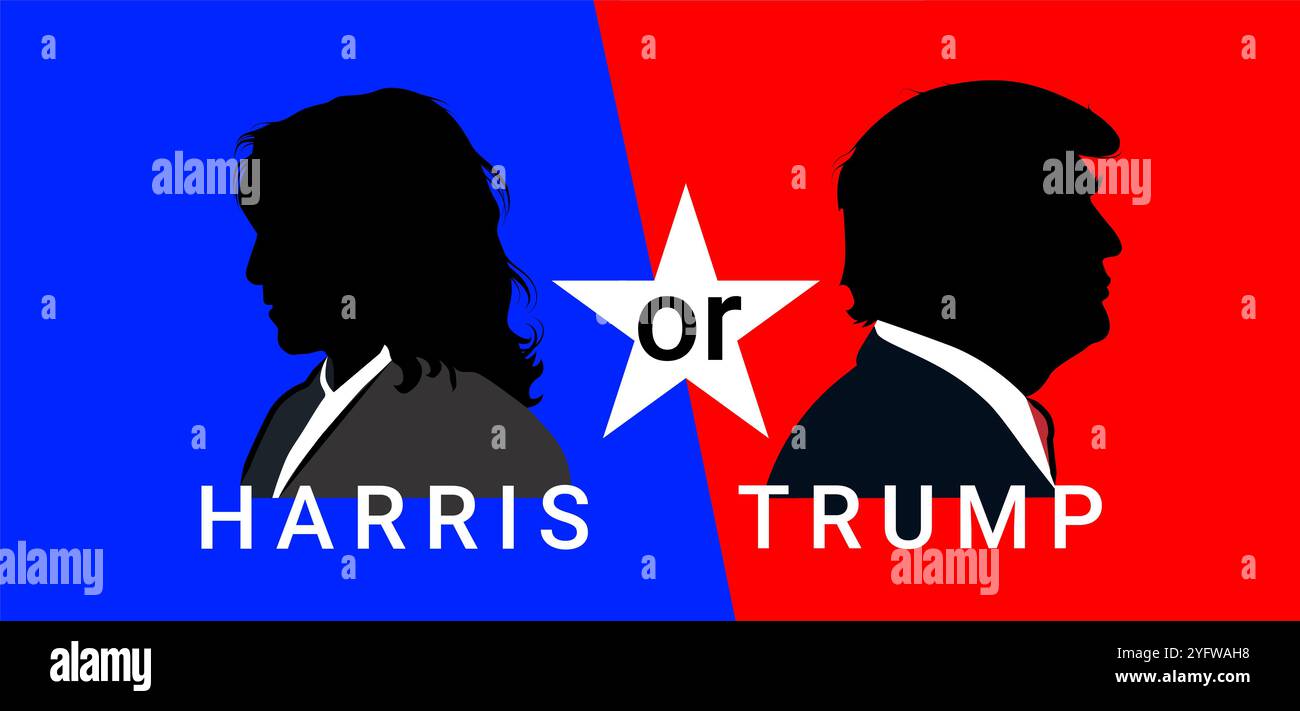 Character Illustration of Kamala Harris facing off against Donald Trump ...