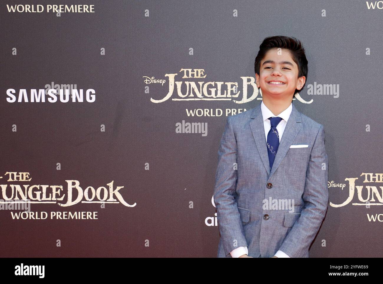 Neel Sethi at the World premiere of 'The Jungle Book' held at the El ...