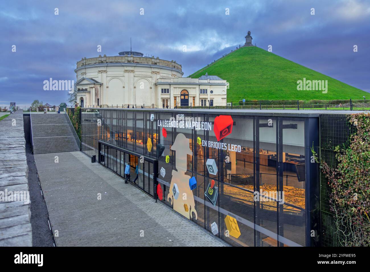 Lion's Mound, Panorama and entrance to the Waterloo Memorial 1815 ...