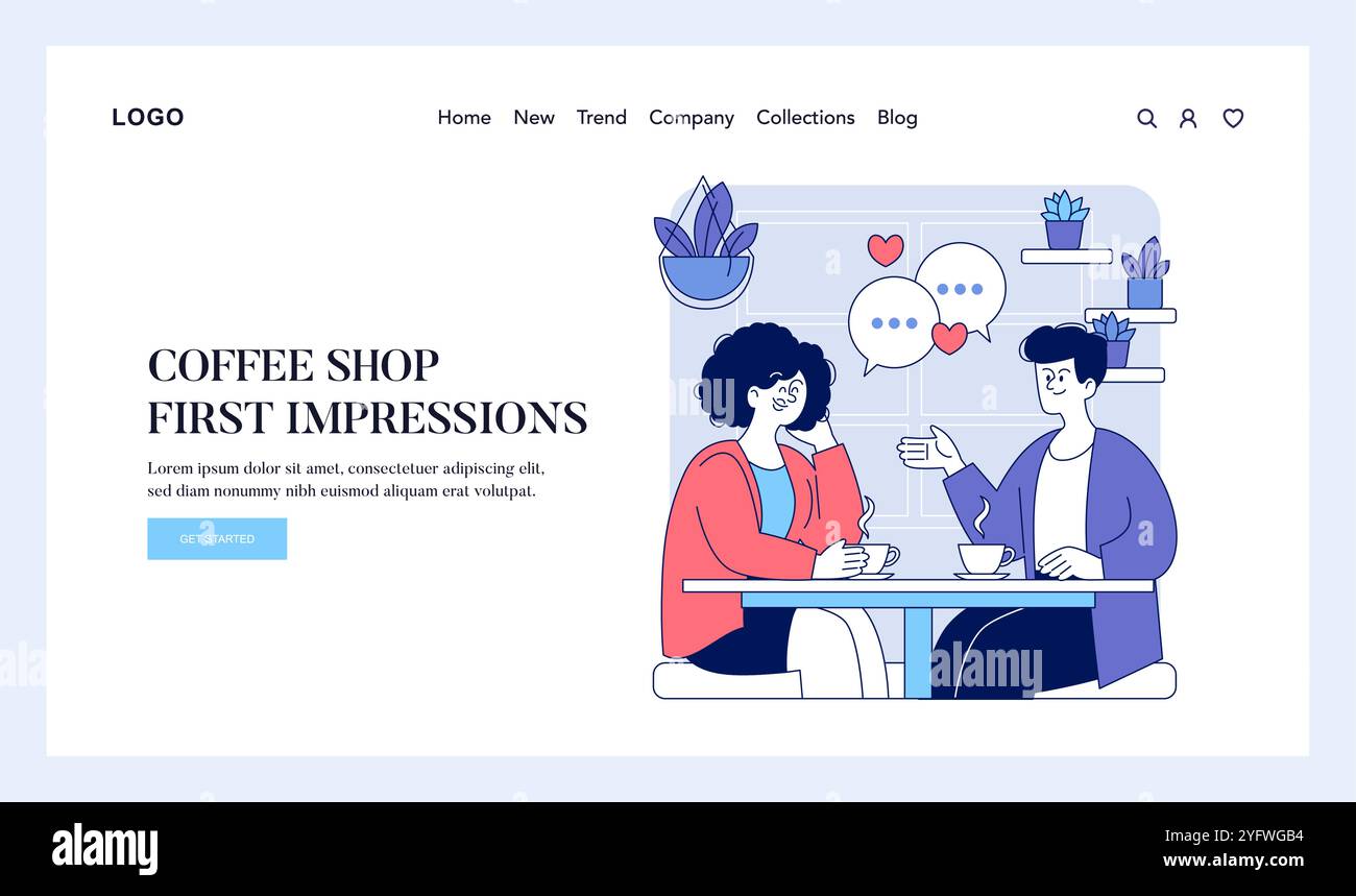 A vibrant coffee shop scene vividly depicting a friendly conversation ...