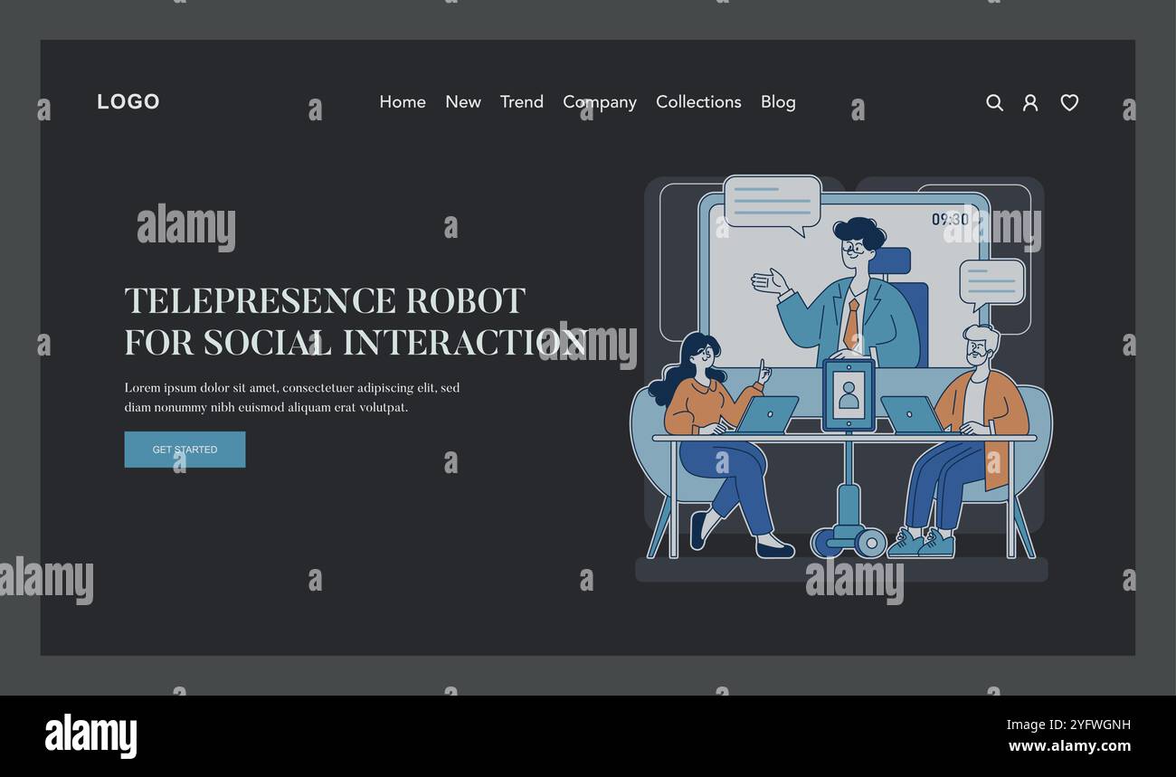 Adaptive Technology concept. Remote communication via telepresence ...