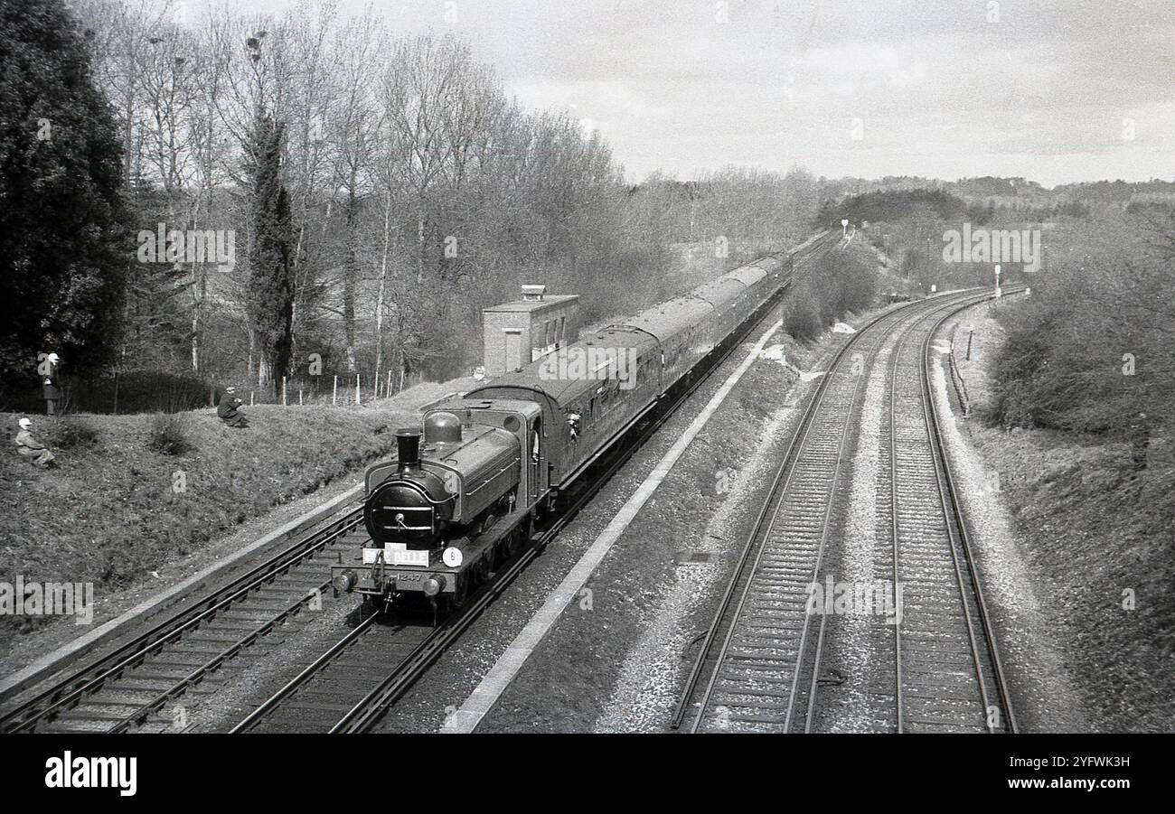 Early 1960s, historical, front overhead view of a steam locomotive, No ...