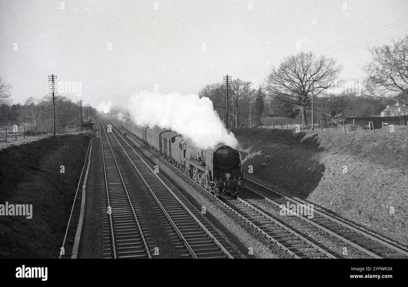 1950s, historical, steam locomotive, No 35012, England, UK. Based on a ...