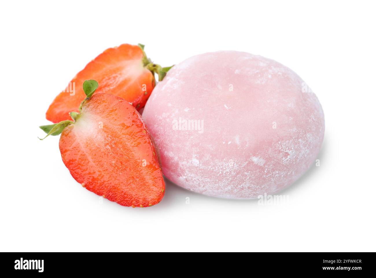 Delicious mochi and strawberry isolated on white Stock Photo - Alamy