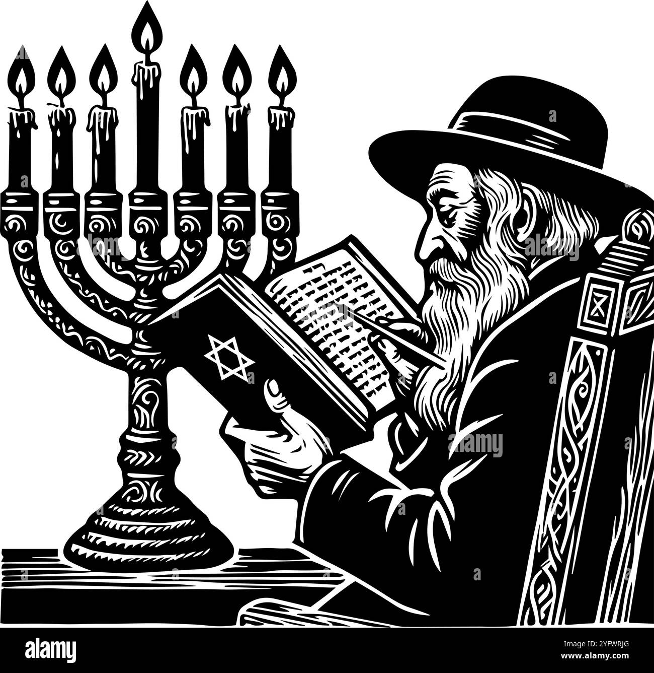 Old Jew reads the Torah, passing down the ancient wisdom of his people ...