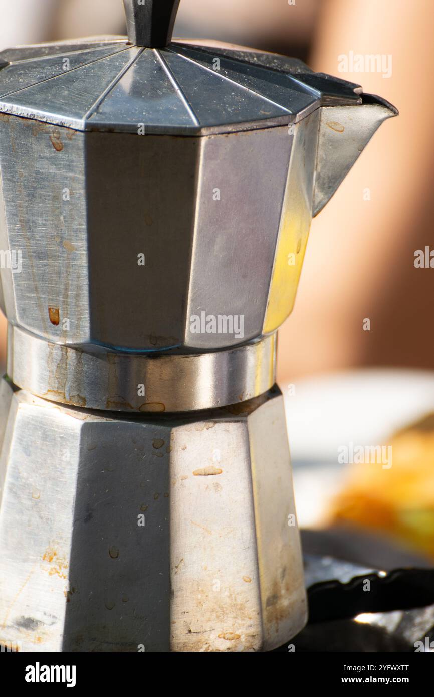 Italian-style coffee maker. Mocha coffee pot for making espresso coffee ...