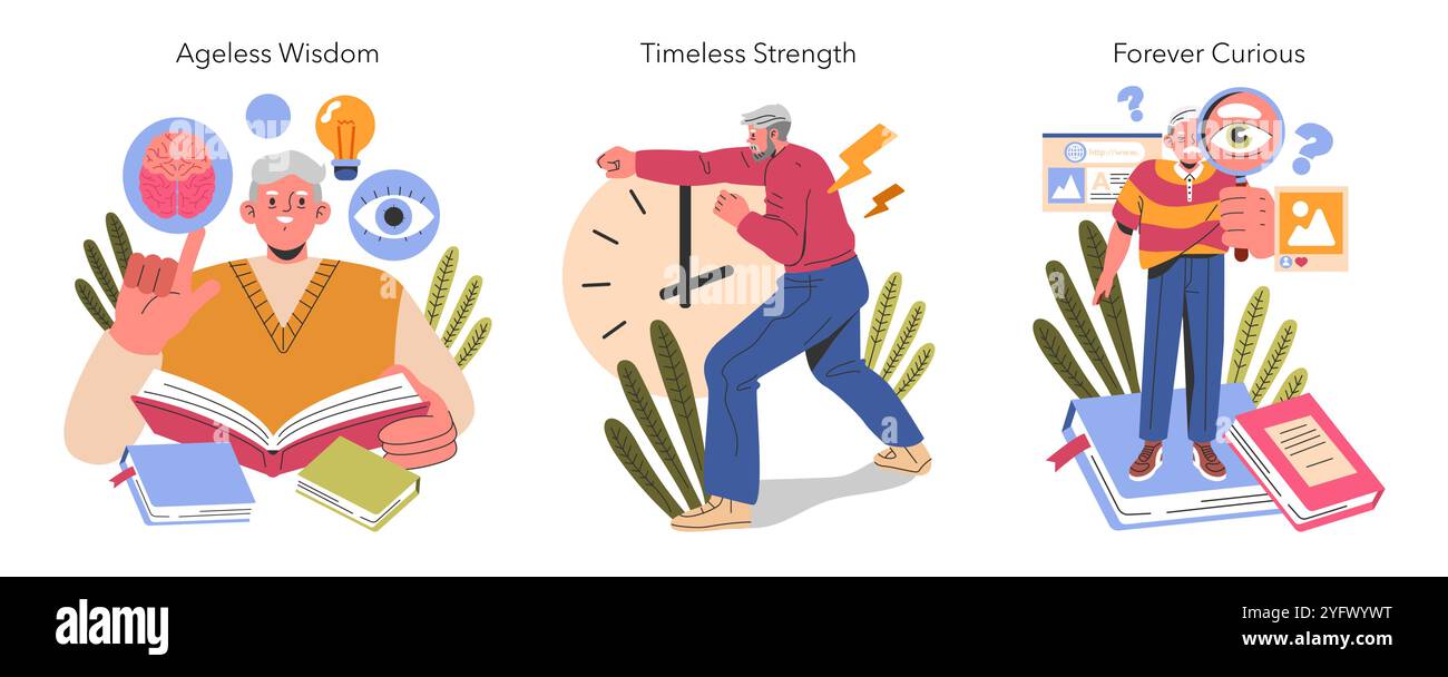 An illustration showing the key qualities of wisdom, strength, and ...