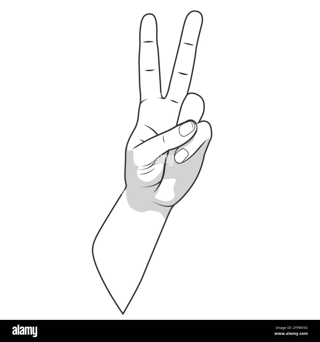 Hand shows victory sign hi-res stock photography and images - Alamy