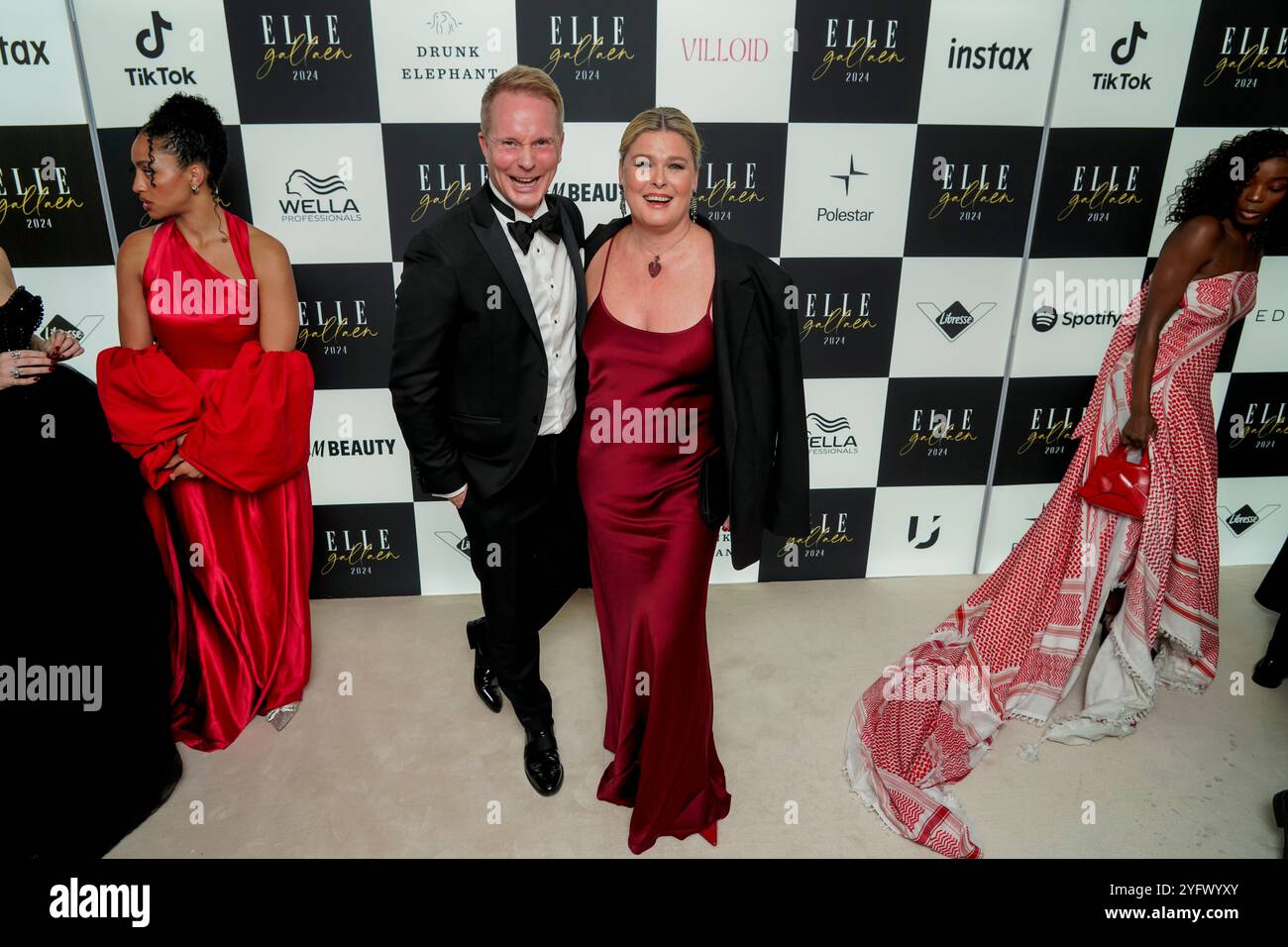 Oslo 20241105. Petter Pilgaard and Vendela Kirsebom arrive on the red ...