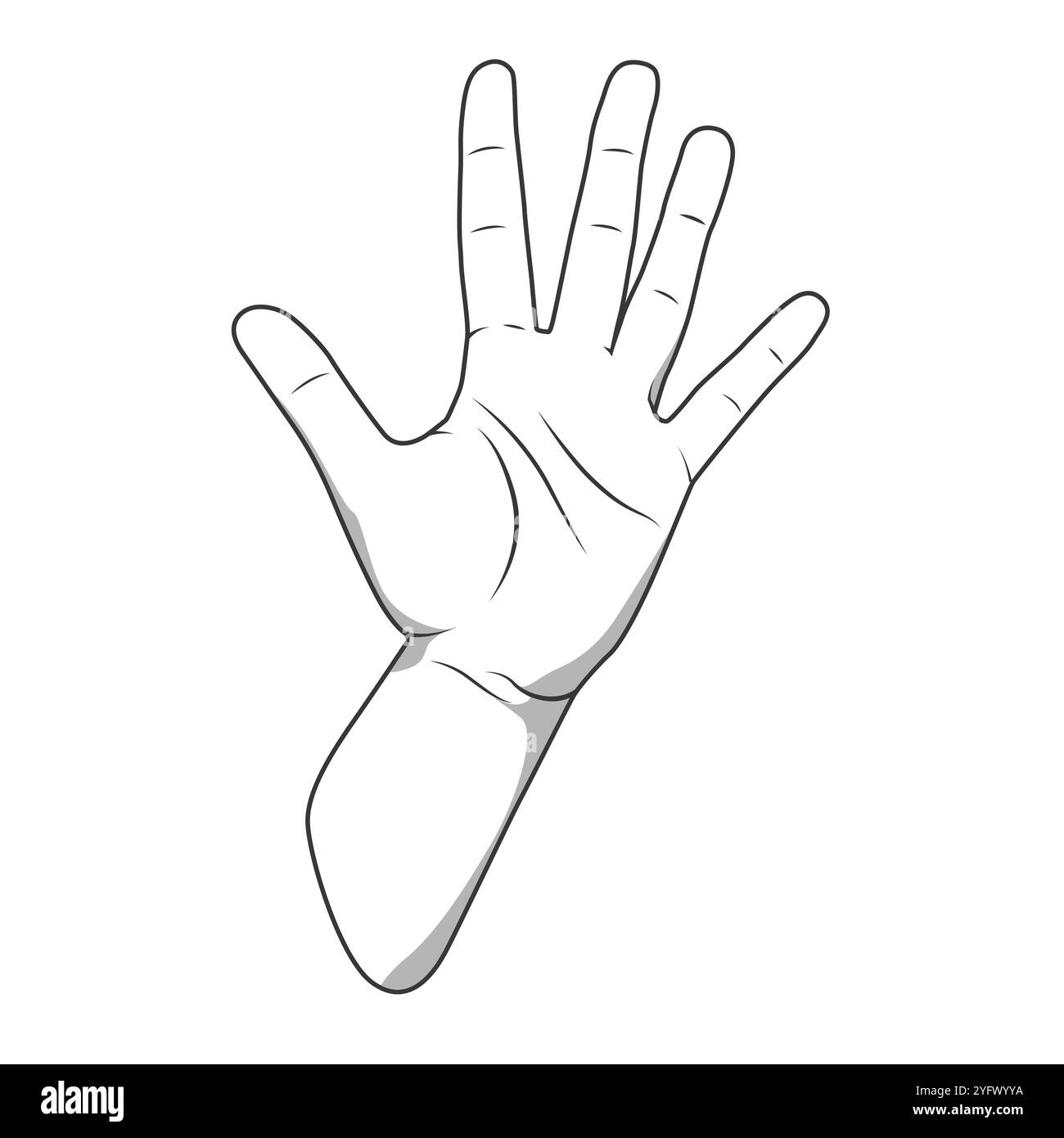 Palm hand number five gesture vector illustration Stock Vector Image ...