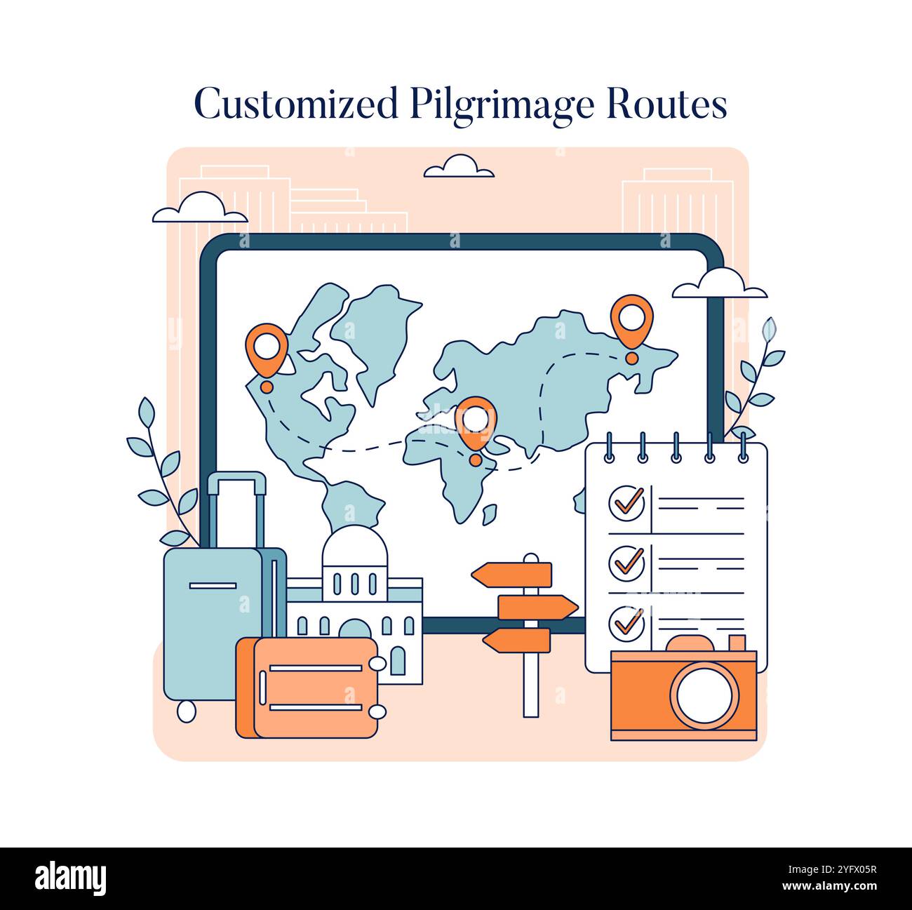 Pilgrimage routes map hi-res stock photography and images - Alamy