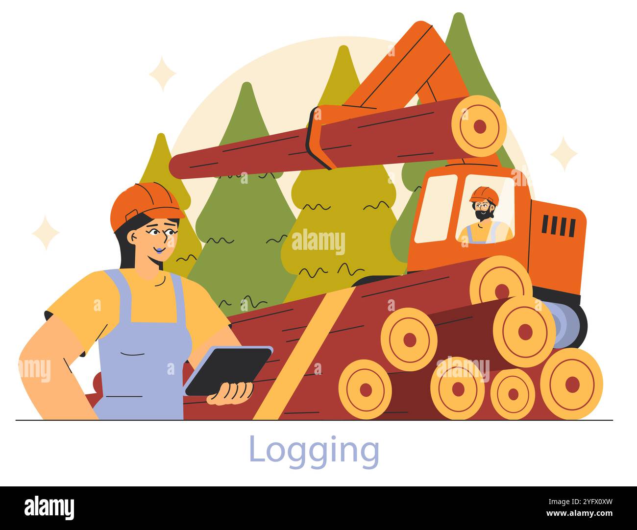 Forestry operation Stock Vector Images - Alamy