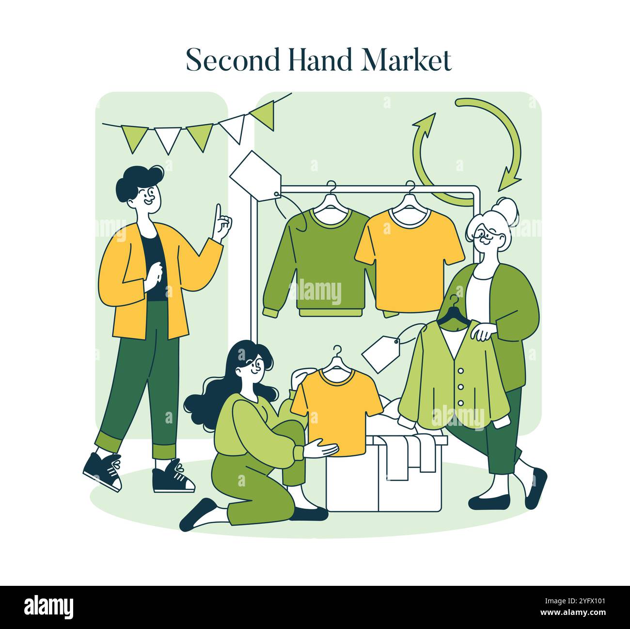 Shoppers shopping clothes in Cut Out Stock Images & Pictures - Alamy