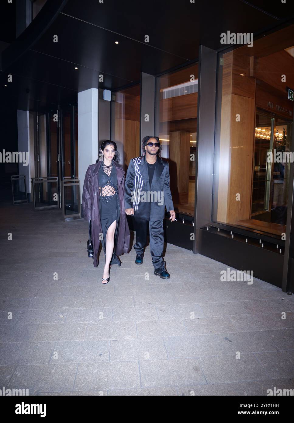 Rich T and Leyla Moaser seen at Royal Lancaster attending the London ...